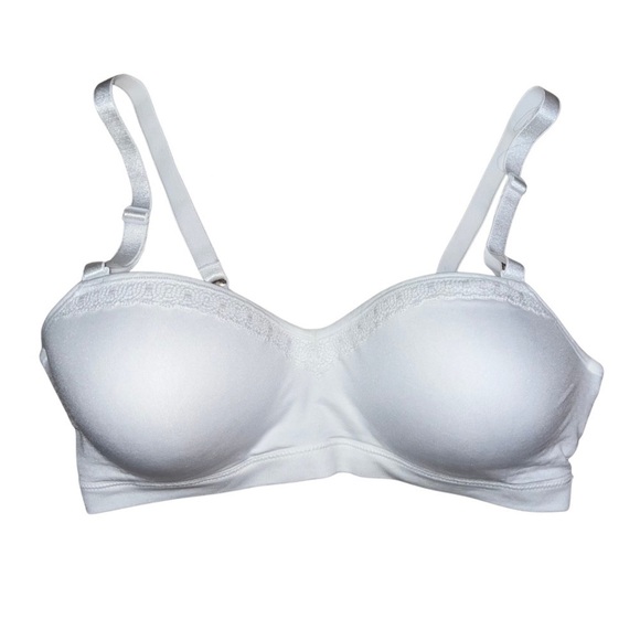 Hanes | Intimates & Sleepwear | Hanes White Wireless Bra With Lace Trim ...